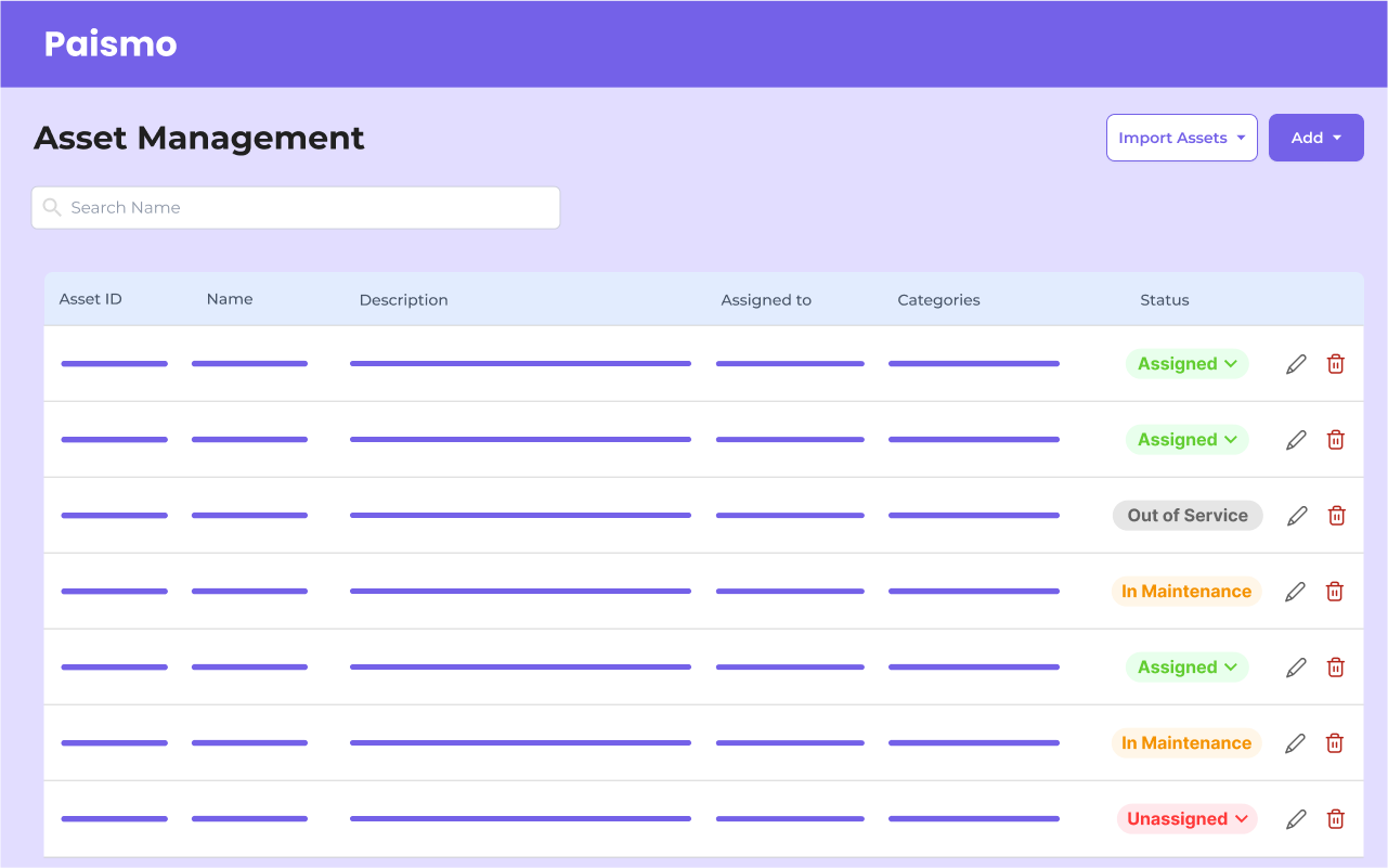 Asset Management - Paismo
